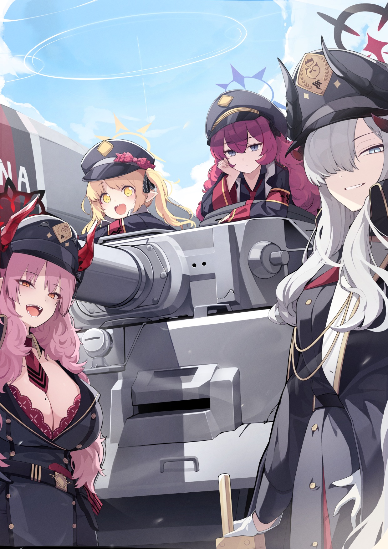 Ddangbi Blue Archive Hanuma Makoto Kyougoku Satsuki Natsume Iroha Tanga Ibuki Bra Halo Horns